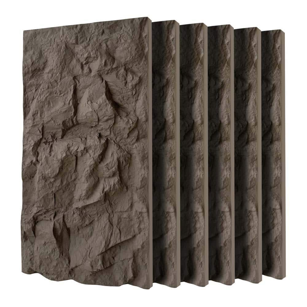 3D Faux Stone Wall Panels 6-Pieces PU Wainscoting Panel for Interior ...