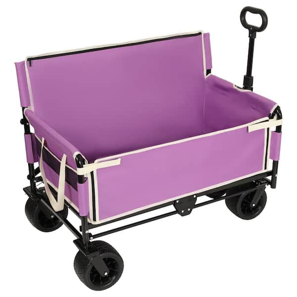 Siavonce 6.4 cu. ft. 3-in-1 Convertible Folding Wagon Steel Garden Cart ...