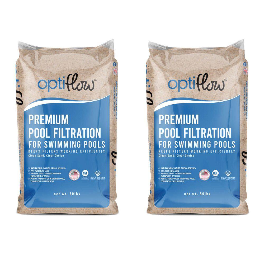 OptiFlow 50 lb. Premium Pool Filtration Angular Sand w/Pure Silica ...