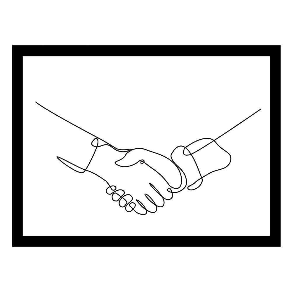 Handshake Line Art by Unknown 1 Piece Framed Graphic Print Abstract ...