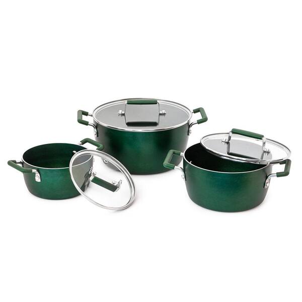 GRANITESTONE Emerald Green 6-Piece Aluminum Ultra-Durable Nonstick ...