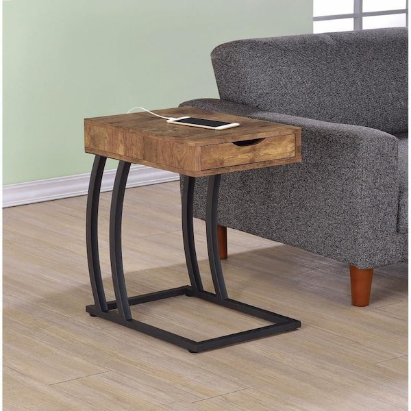 HOME IMPORTS EMPORIUM 20 in. Black Round Wood End Table, Sturdy Build ...