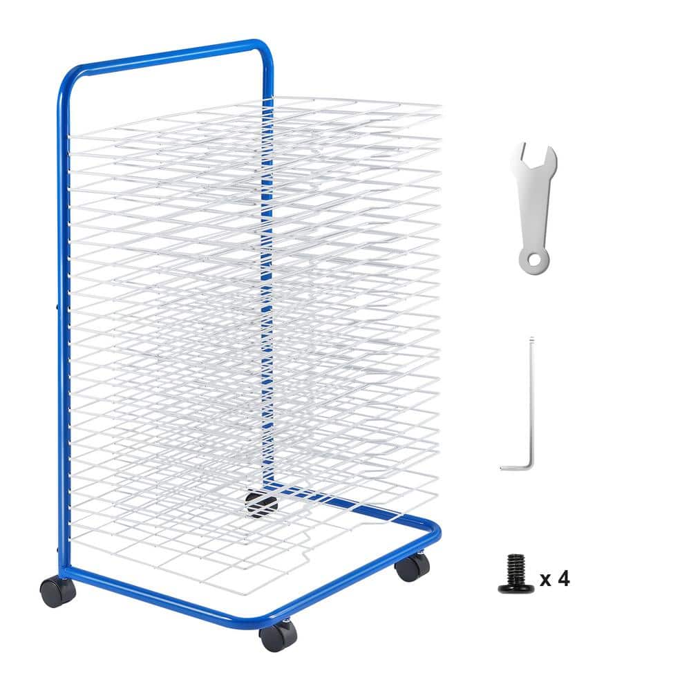 VEVOR Art Drying Rack, White 23.75 x 17.5 x 38 in. Metal Free Standing ...