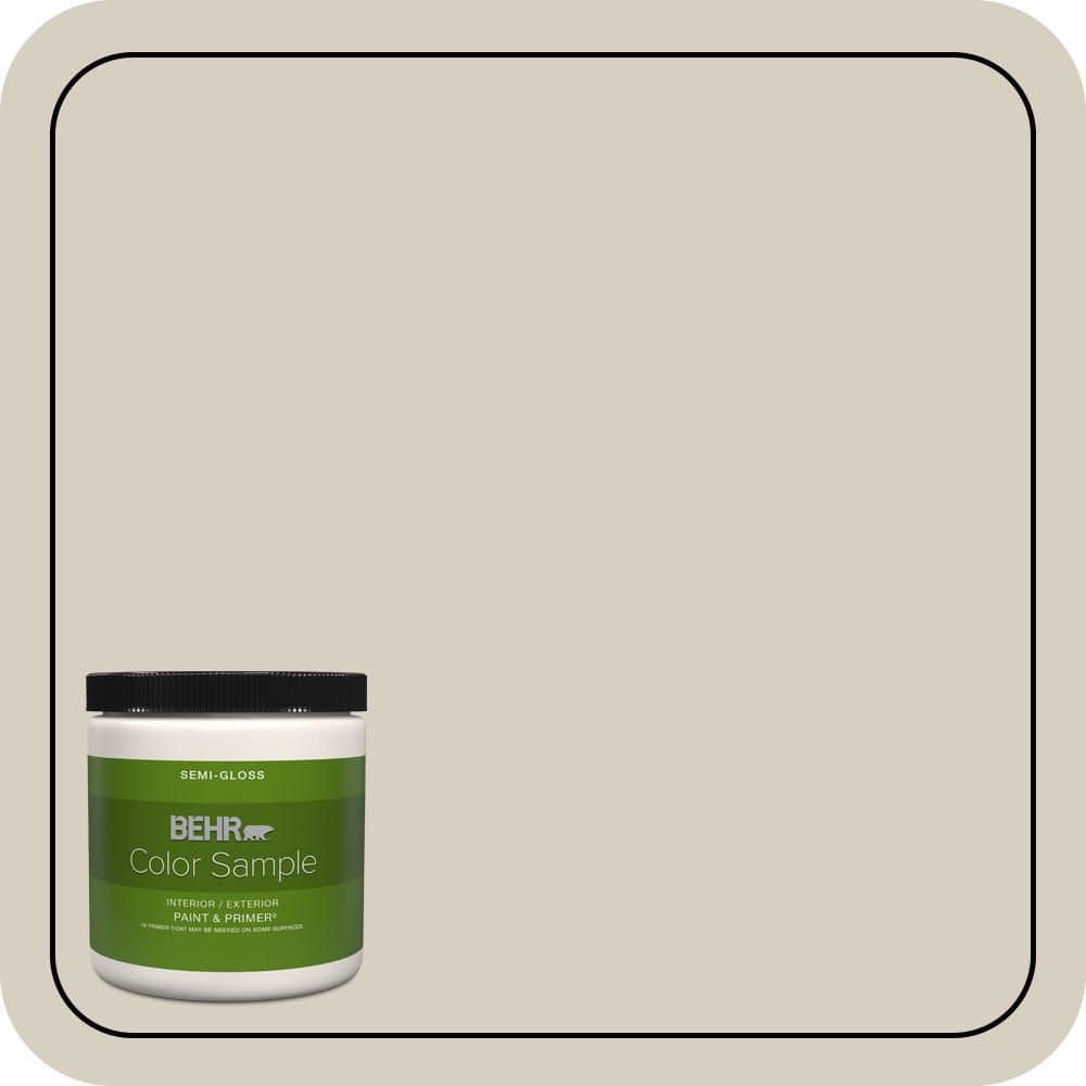 BEHR PREMIUM PLUS 8 oz. #PPU7-09 Aged Beige Semi-Gloss Interior ...