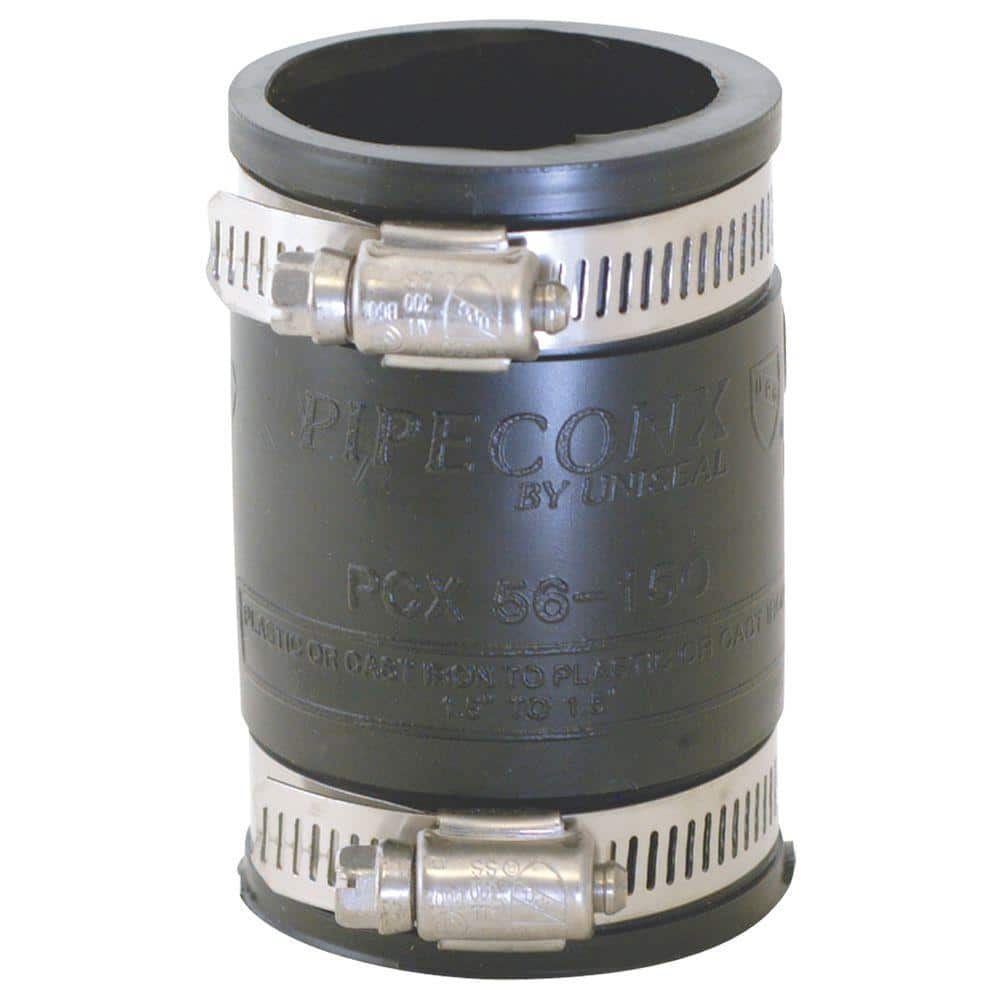 EASTMAN 4 in. x 4 in. PVC DWV Mechanical Flexible Coupling 86007 - The ...