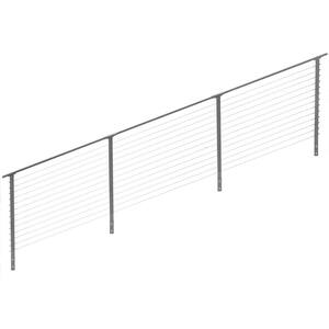 CityPost 18 ft. Stair Cable Railing, 36 in. Base Mount in Bronze CP-18 ...
