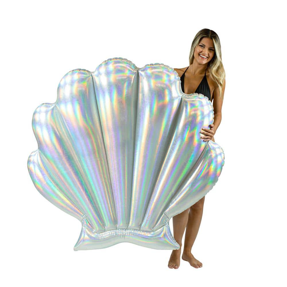 POOLCANDY Inflatable Holographic Color Changing Jumbo Seashell PC4711HG ...