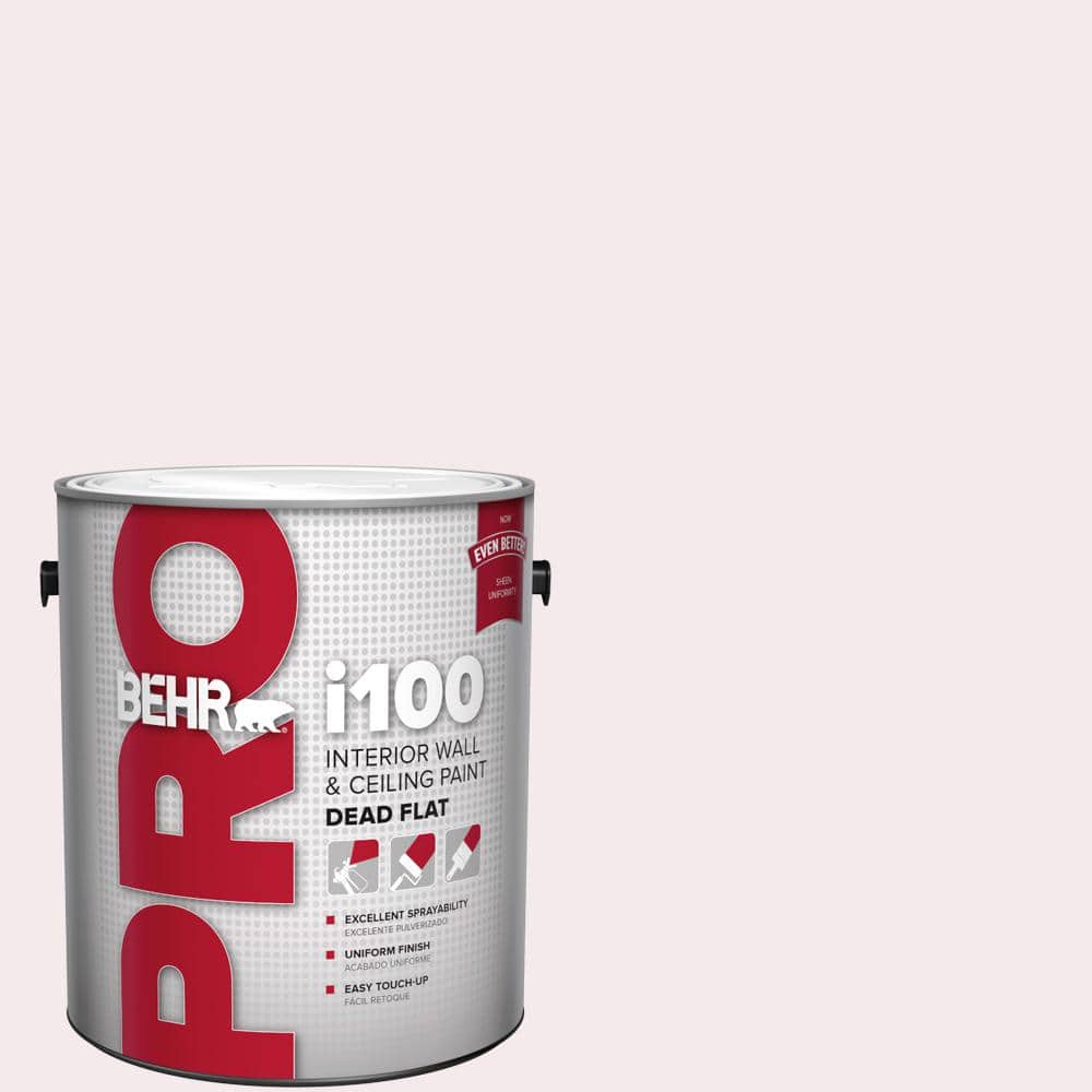 BEHR PRO 1 gal. #100A-1 Barely Pink Dead Flat Interior Paint PR10501 ...