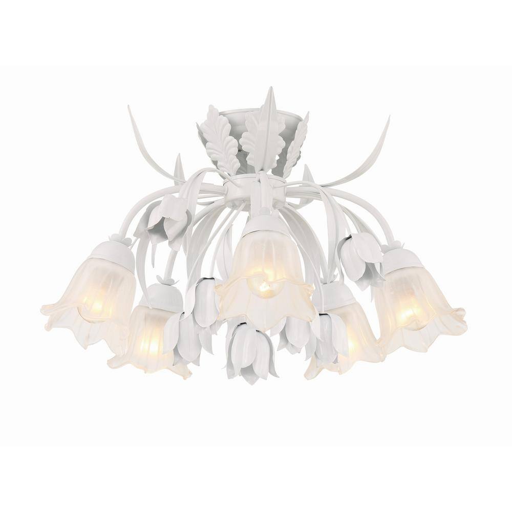 Crystorama Southport 20 in 5-Light Wet White Flush Mount 4810-WW - The ...