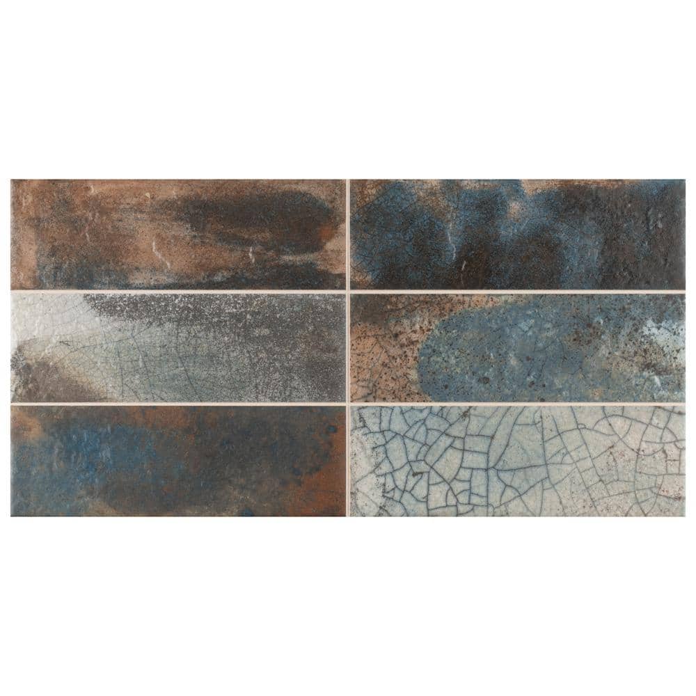 Merola Tile Kings Raku Colors 7-7/8 in. x 15-3/4 in. Ceramic Wall Tile ...
