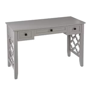 SEI FURNITURE Helston 55 in. Rectangle Gray wood 5 Drawer Writing Desk ...
