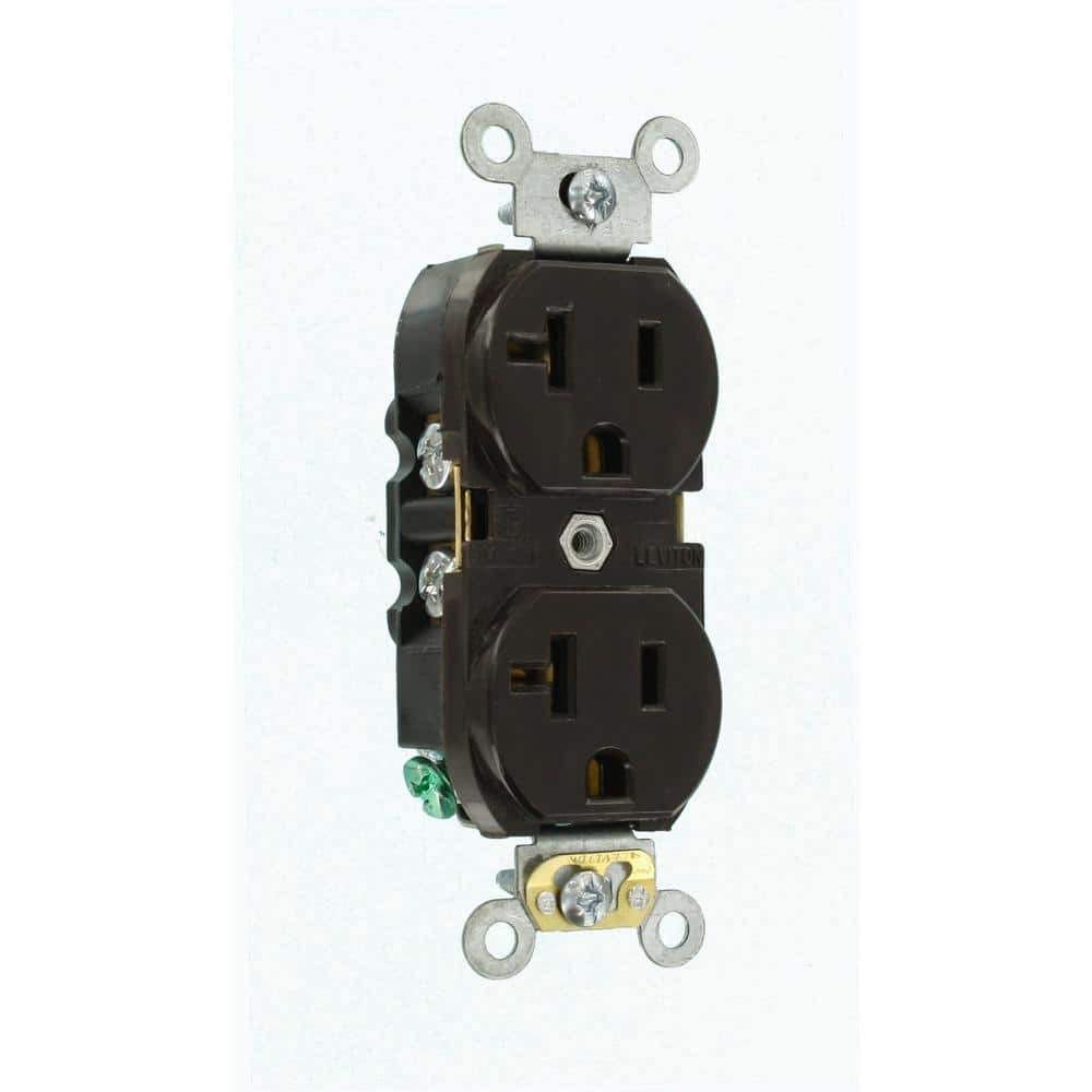 Leviton Decora 15 Amp 125 V Duplex Outlet/Receptacle, Brown (1-Pack ...