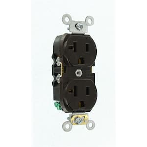 Leviton 15 Amp 125 V Commercial Grade Duplex Outlet/Receptacle, Black ...