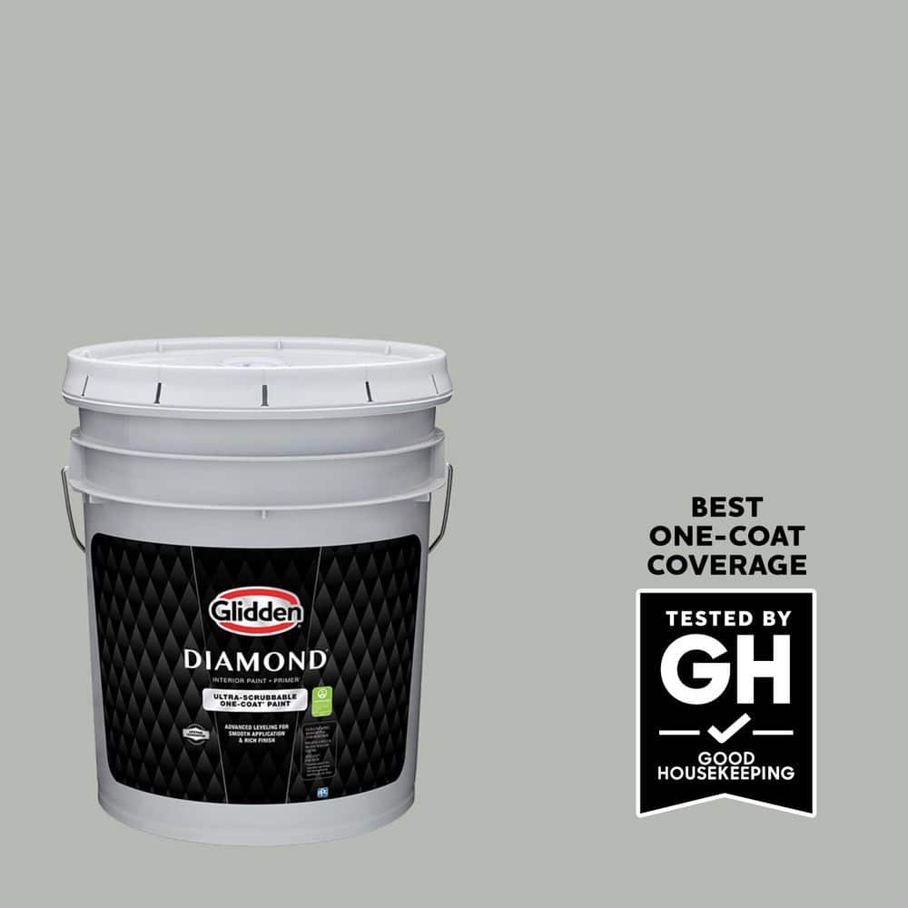 Glidden Diamond 5 gal. PPG1009-4 Gray Stone Ultra-Flat Interior Paint ...