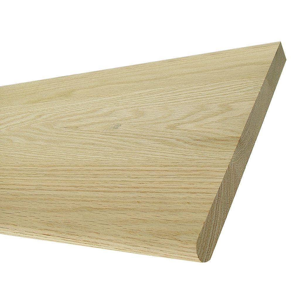 EVERMARK Stair Parts 48 in. x 11-1/2 in. Unfinished White Oak Plain ...