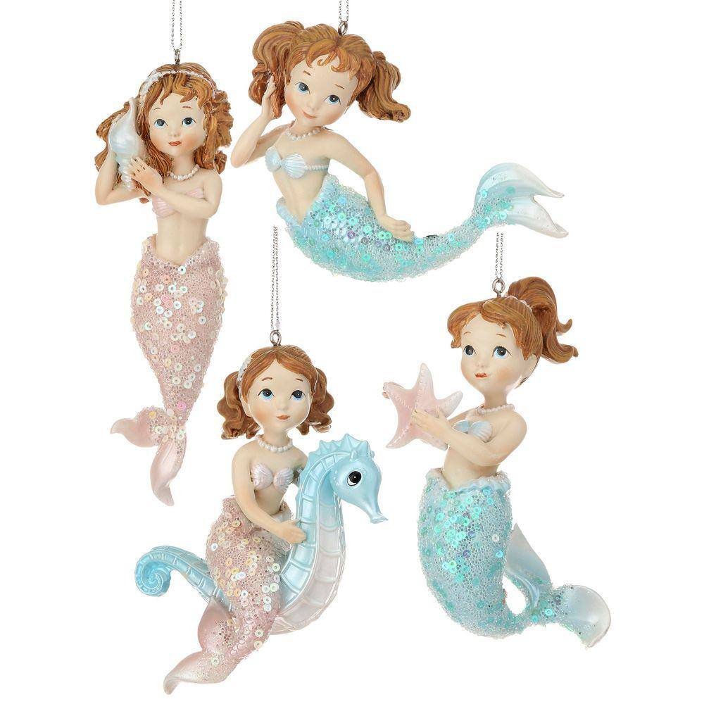 Regency International 5 in. Resin Mermaid Ornament (Set of 4) MTX73024 ...