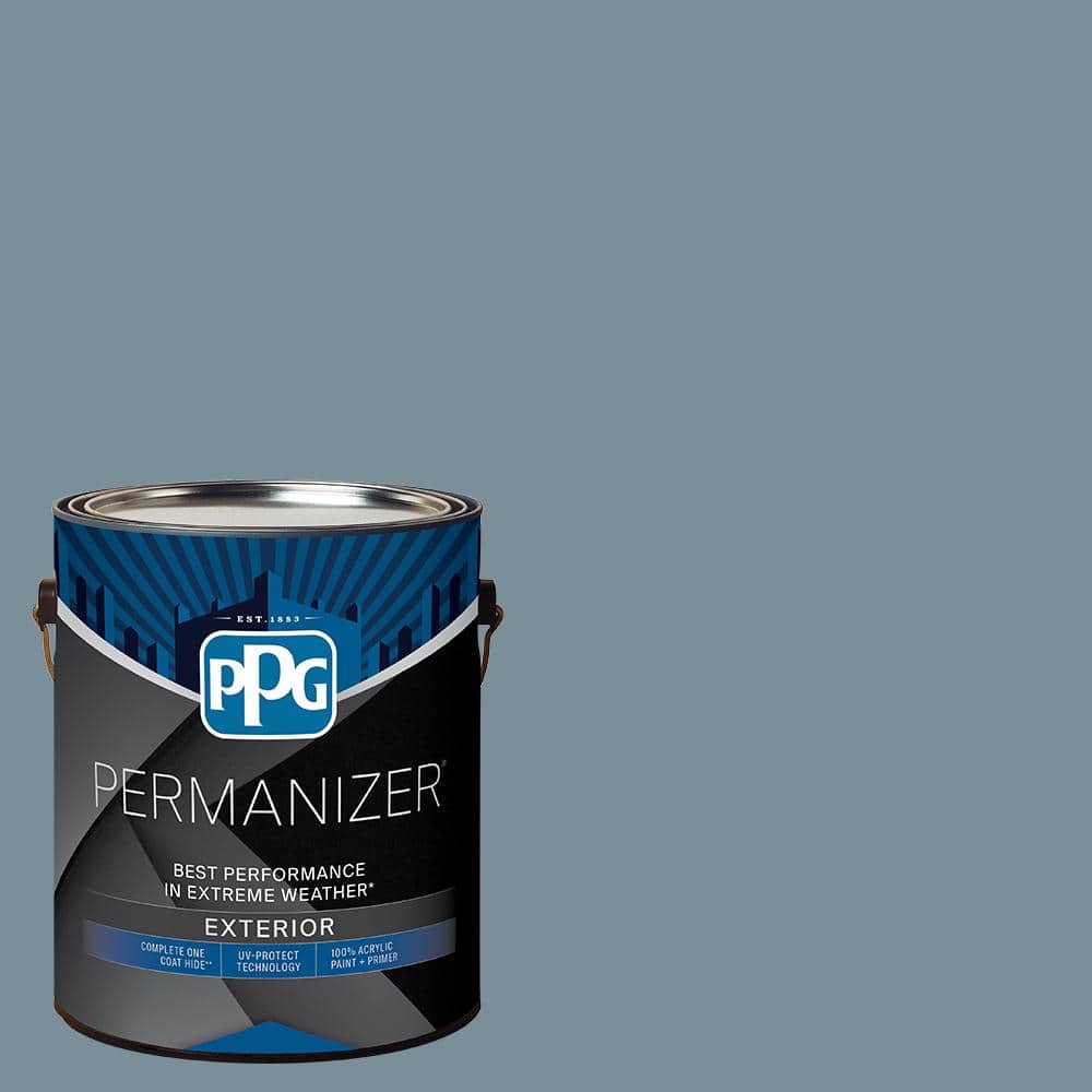 PERMANIZER 1 gal. PPG1153-5 Chalky Blue Semi-Gloss Exterior Paint ...