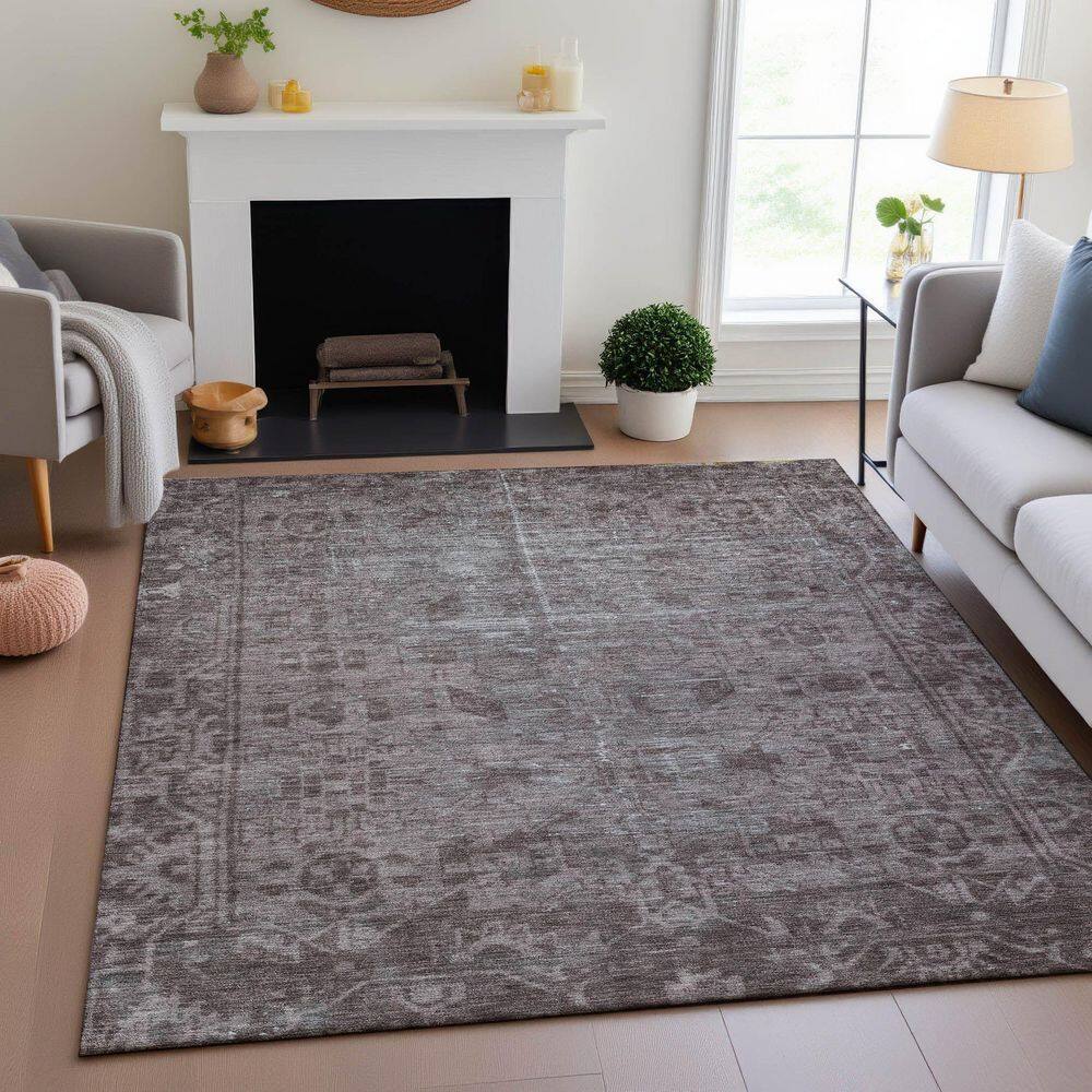 Addison Rugs Mayfield Premium Machine Washable Abstract AMF1228 Mocha 9 ...