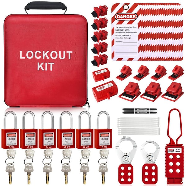 Bigger Red Kit - Lockout Tagout Kit with Clamp-On Circuit Breaker ...