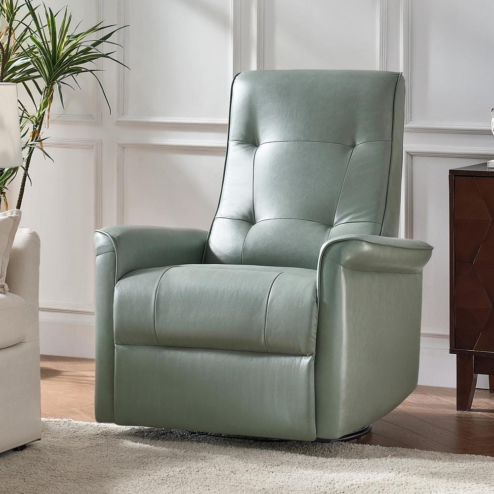 JAYDEN CREATION Urban Sage Vegan Leather Swivel Rocker Power Recliner ...