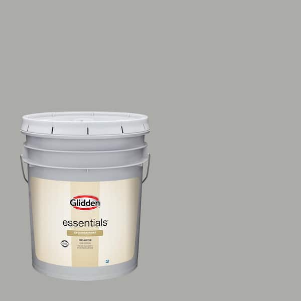 Glidden Essentials 5 gal. PPG0997-4 Precipitation Satin Exterior Paint ...
