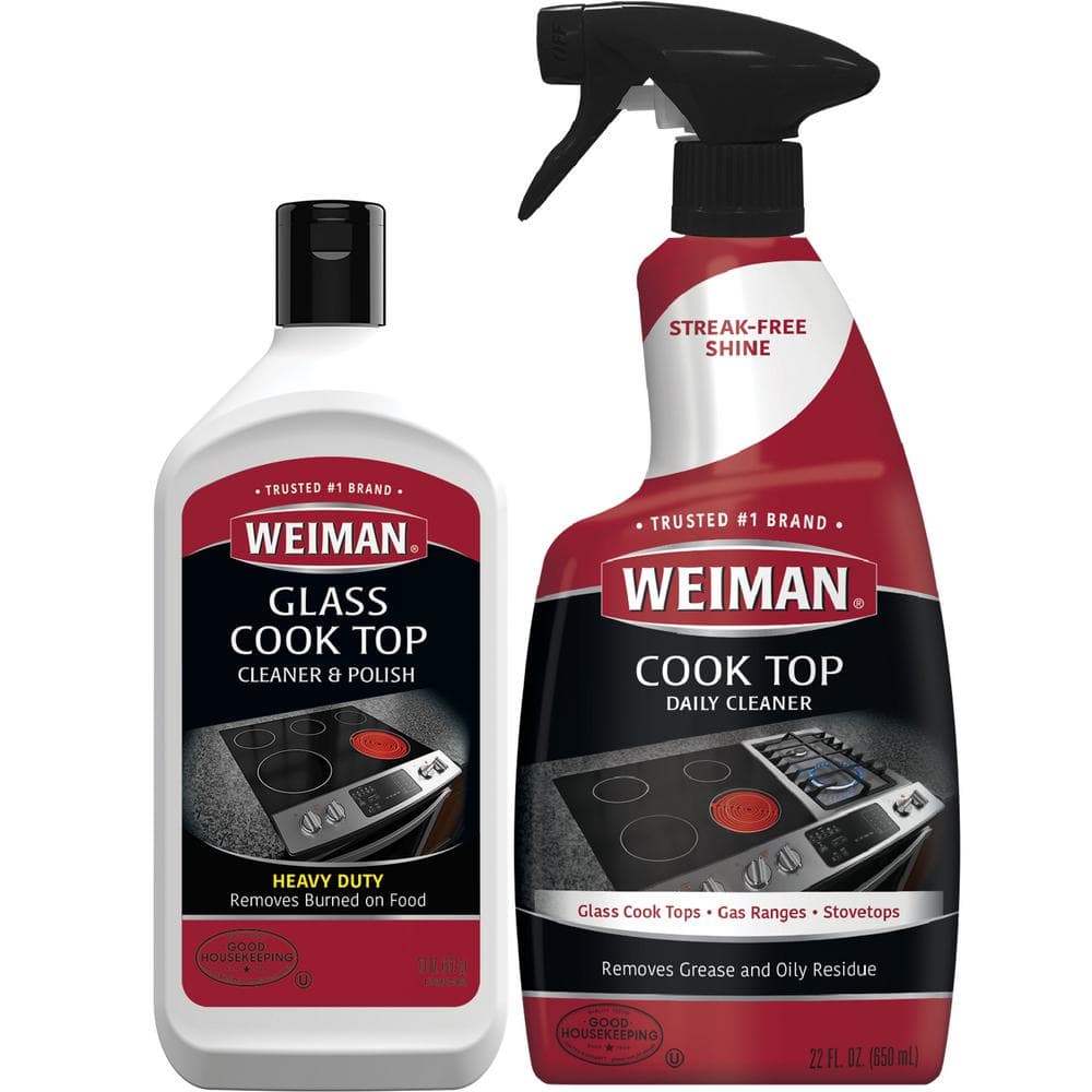 Weiman 20 oz. Glass Cook Top Cleaner and Polish and 22 oz. Stovetop ...