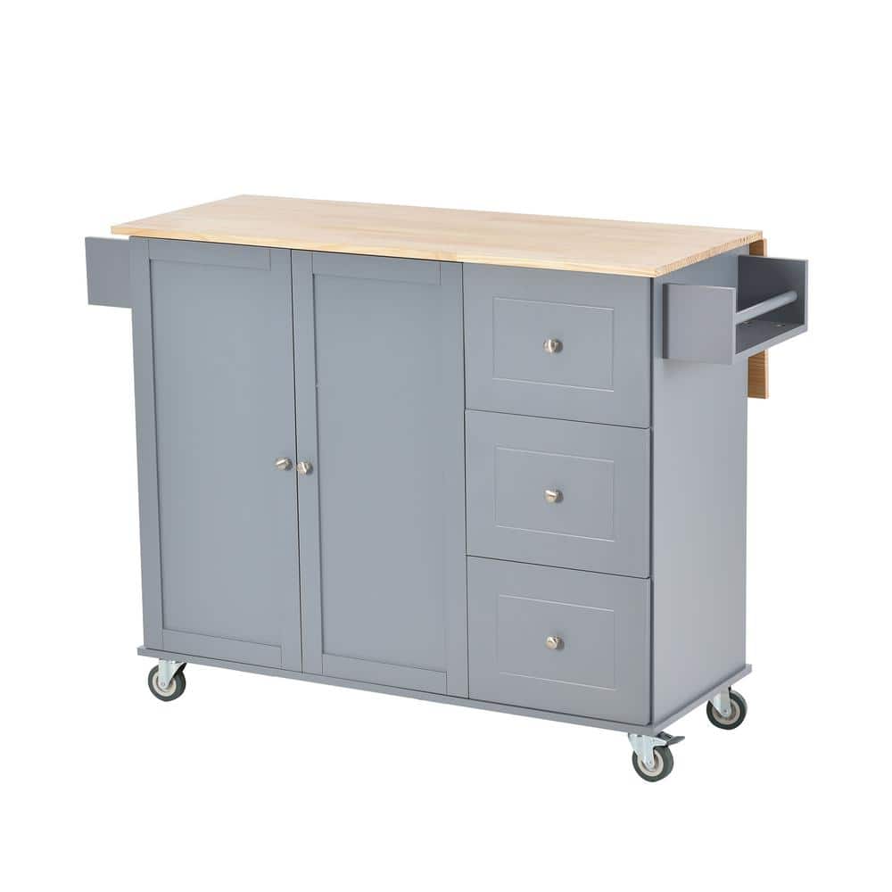 Have a question about Tatahance Dusty Blue Kitchen Island Cart with 3 ...