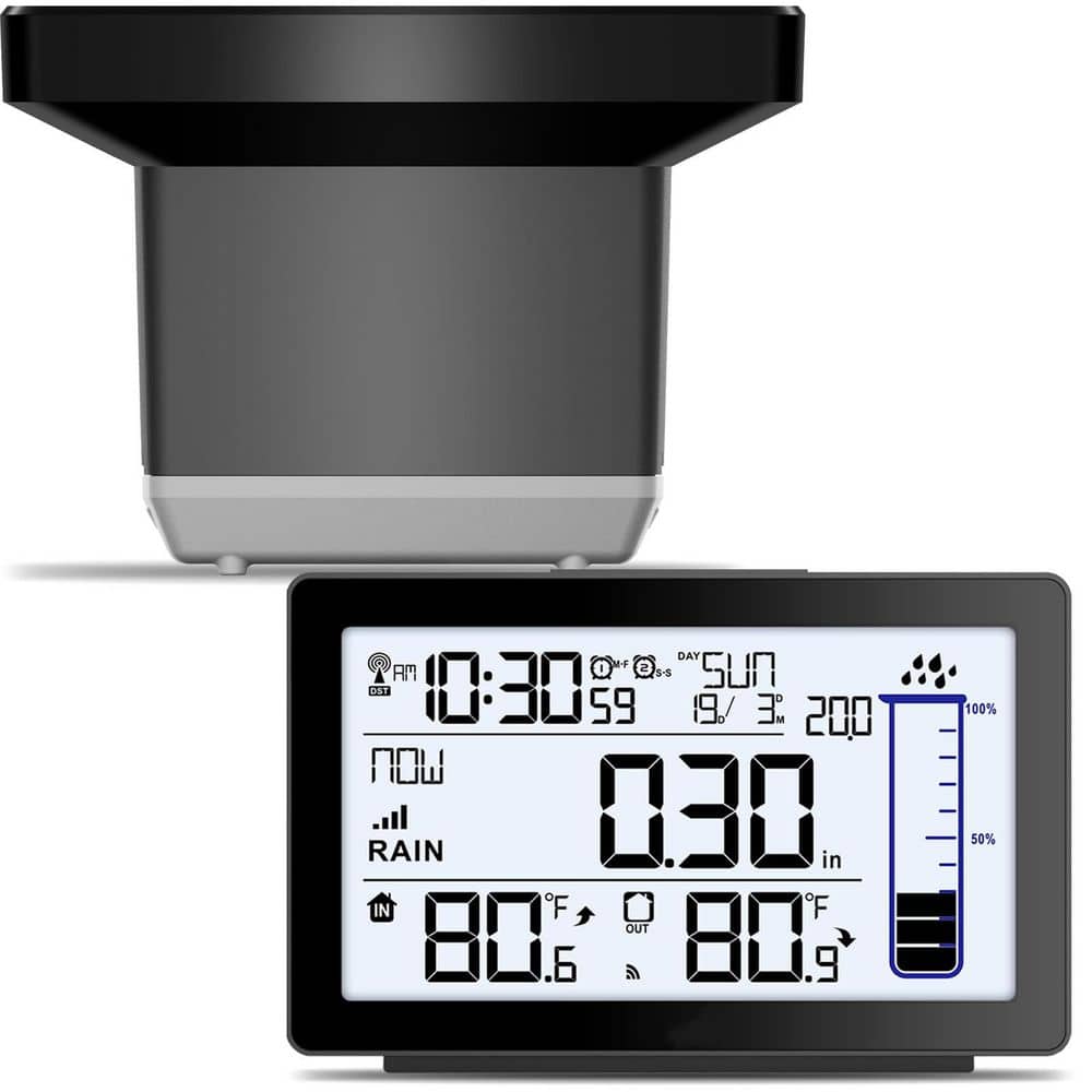 OGETFUUR Wireless Rain Gauge Outdoor, Self-Emptying Digital Rain Gauges ...
