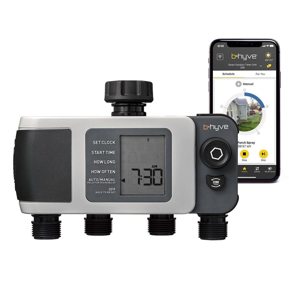 Orbit B-hyve XD Bluetooth 4-Outlet Hose Watering Timer Sprinkler Timer ...
