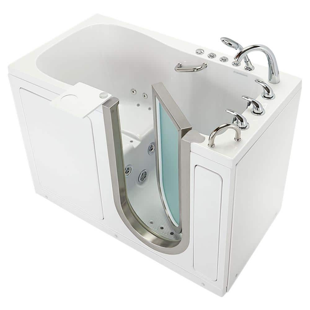 Ella Deluxe 55 in. Acrylic Walk-In Whirlpool and Air Bath Bathtub in ...