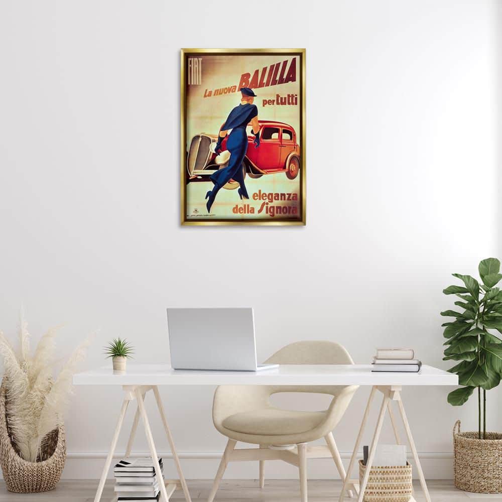 Stupell Industries Antique Vehicle and Woman Advertisement by Marcus ...