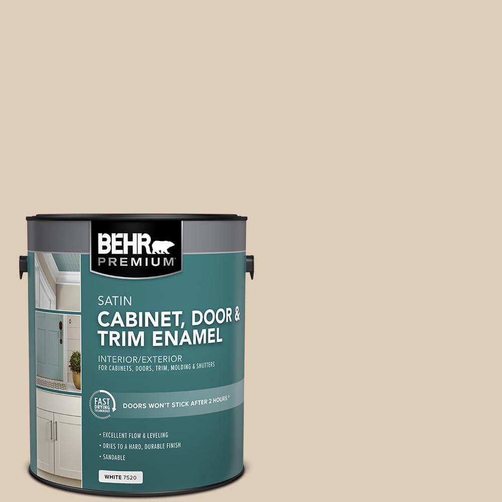BEHR PREMIUM 1 gal. #MS-21 Spanish Tan Satin Enamel Interior/Exterior ...