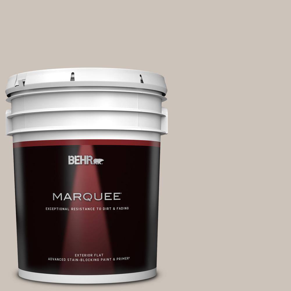 BEHR MARQUEE 5 gal. #N200-2 Doeskin Gray Flat Exterior Paint & Primer ...