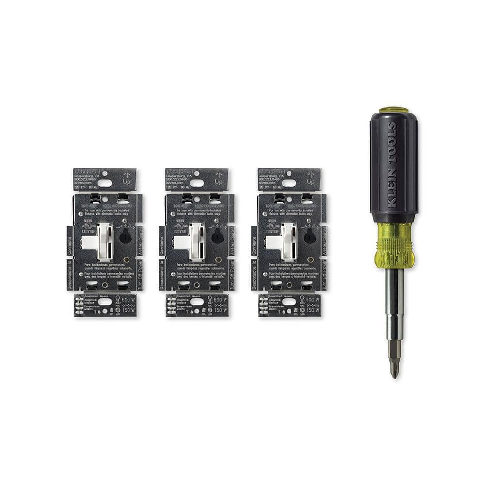 Lutron Toggler LED+ Dimmer Switch for Dimmable LEDs, White, Klein 11-in ...