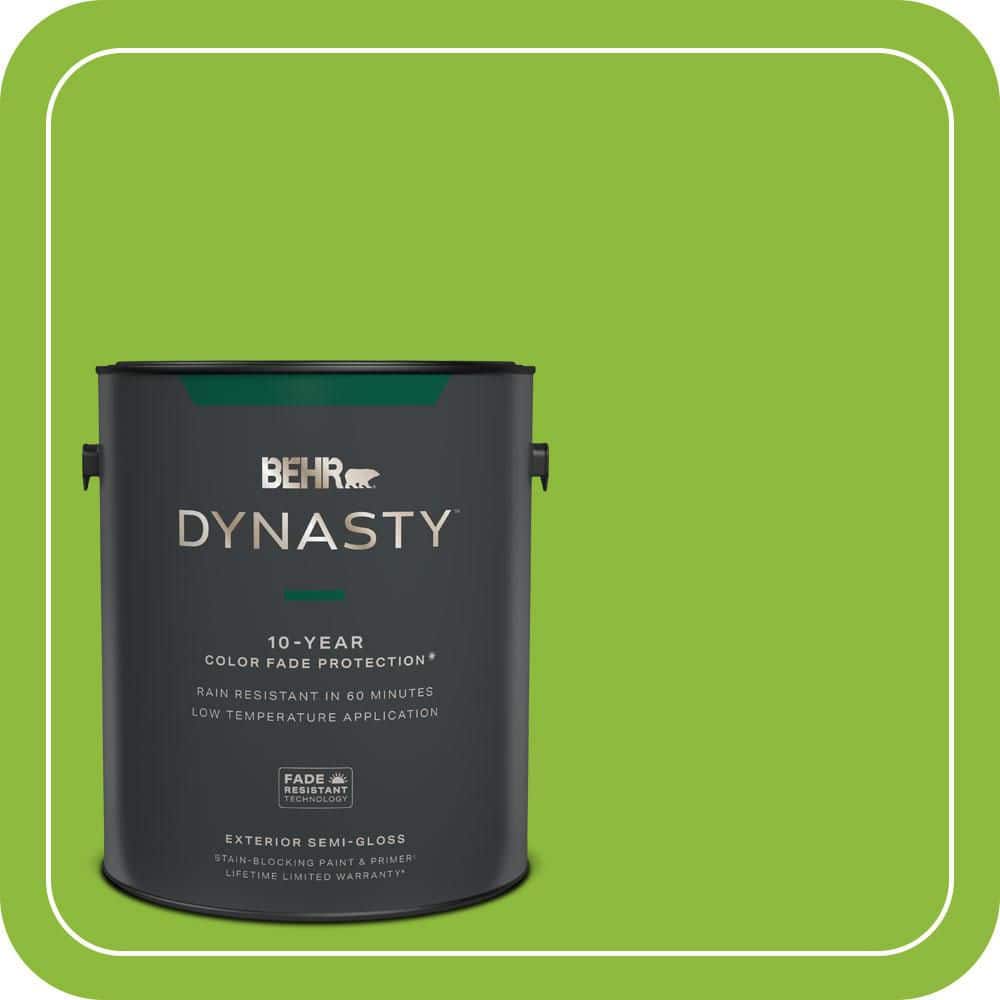 BEHR DYNASTY 1 gal. #S-G-420 Limeade Semi-Gloss Exterior Stain-Blocking ...