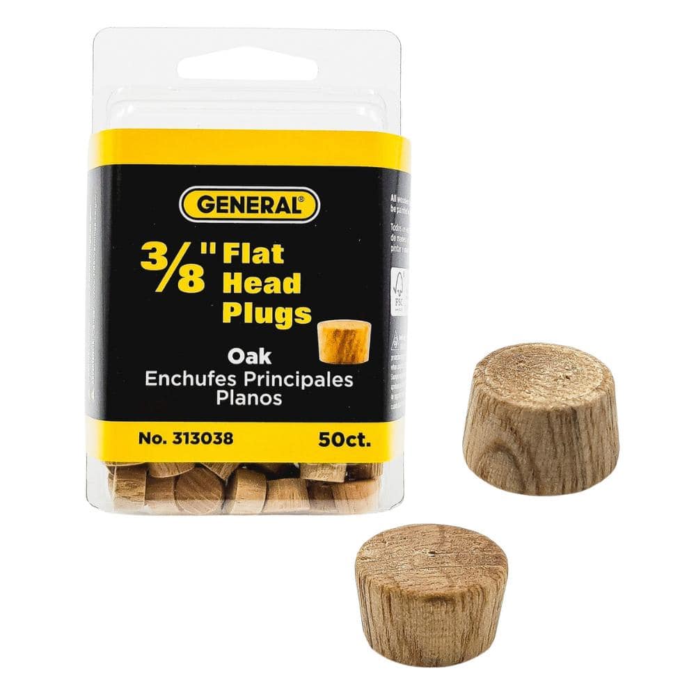 General Tools 3/8 in. Flat Head Oak Plugs 313038 - The Home Depot