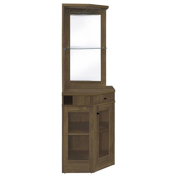 Oak corner bar cabinet store