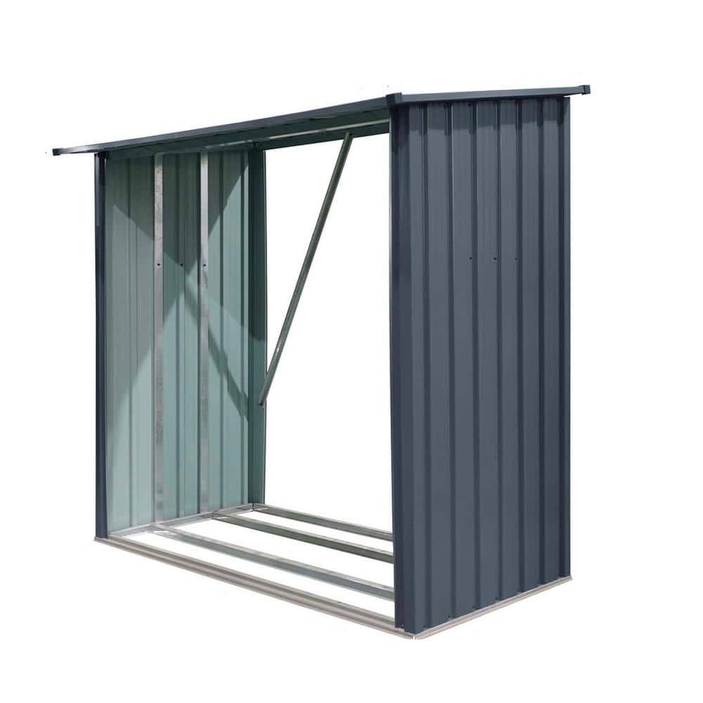 Boosicavelly 6.66 ft. W x 2.46 ft. D Open Metal Shed in Black with ...