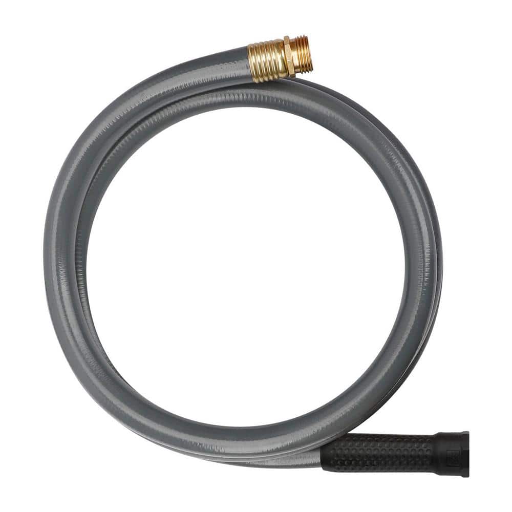 Worth Garden Kink Free 3/4 in. x 5 ft. Heavy-Duty Grey Garden Hose ...