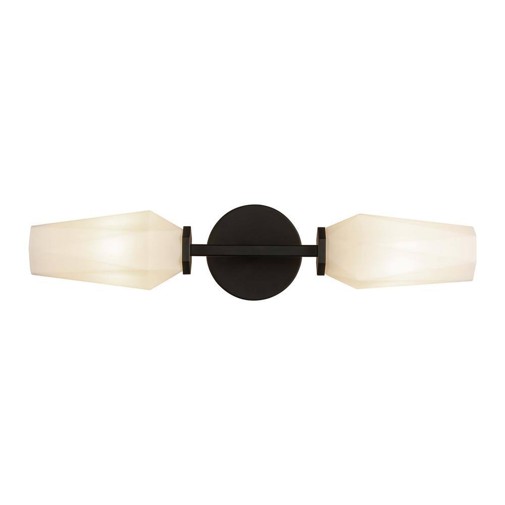 ALORA MOOD Krysta 10-in 1 Light 40-Watt Matte Black/Opal Glass Vanity ...