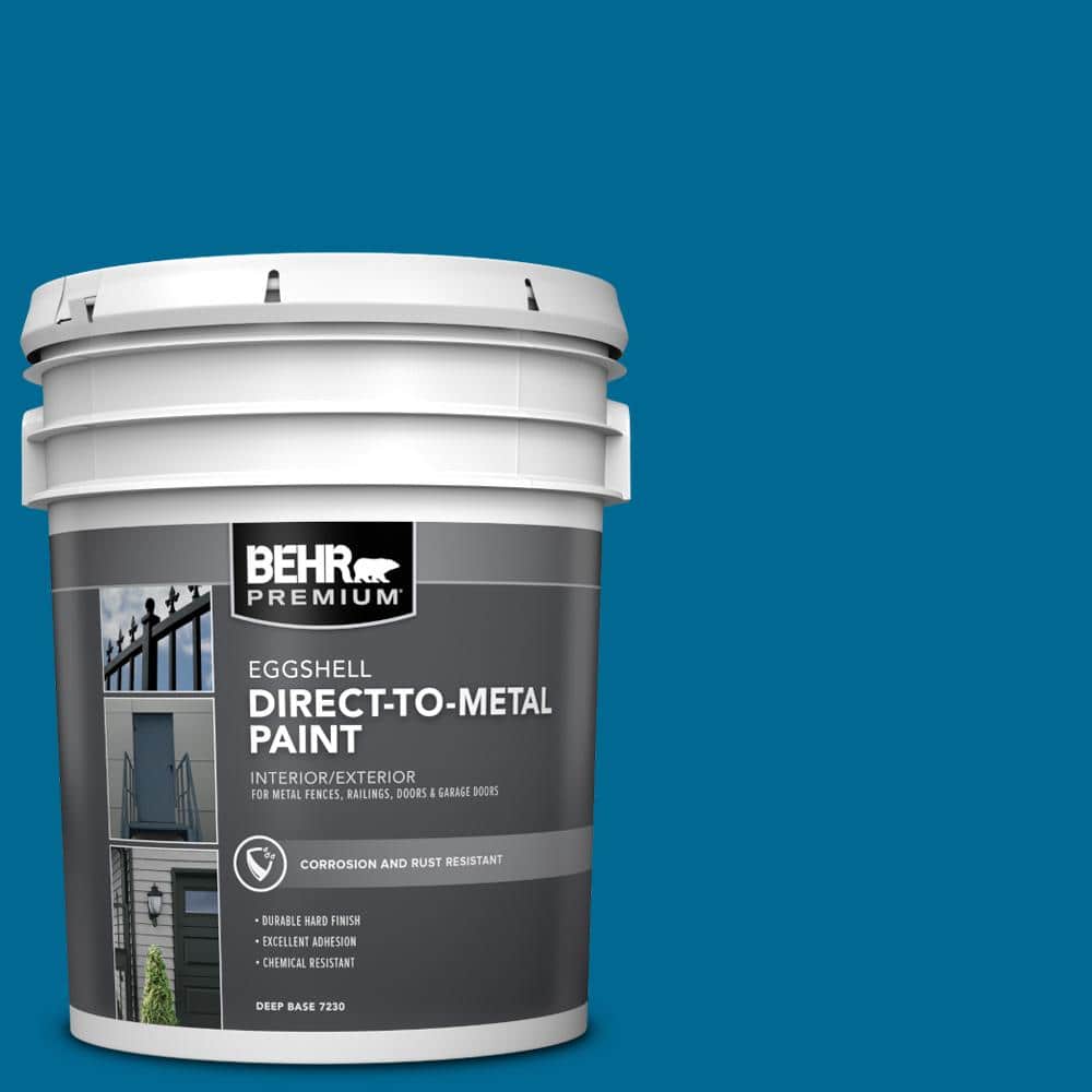 BEHR PREMIUM 5 gal. #OSHA-1 Osha Safety Blue Eggshell Direct to Metal ...