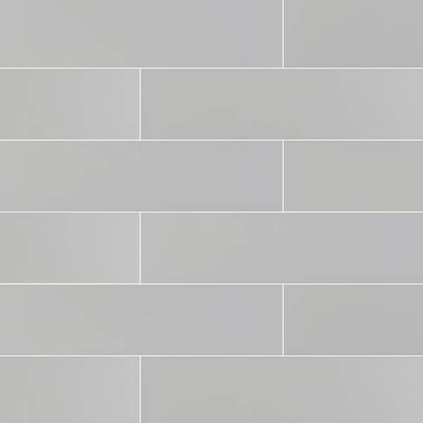 Buy Domino Gray Beveled 3 in. x 6 in. Glossy Ceramic Wall Tile (10.65 ...