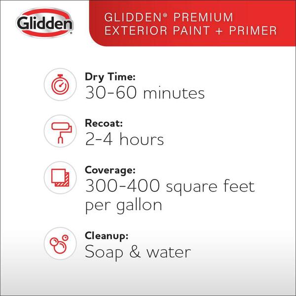 Glidden Premium 1 gal. PPG1006-2 Shark Satin Exterior Latex Paint ...