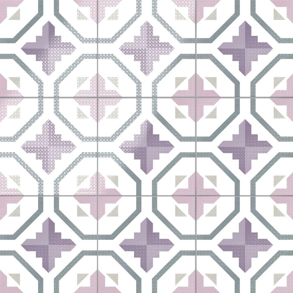 Merola Tile Prisma Lavender 10 in. x 10 in. Porcelain Floor and Wall Tile (10.88 sq. ft. /Case ...