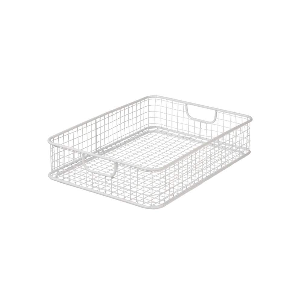 Design Ideas Gridlock Letter Basket, White 3398011 - The Home Depot