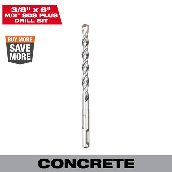 Milwaukee 3 8 In X 6 In 2 Cutter Sds Plus Carbide Drill Bit 48 20
