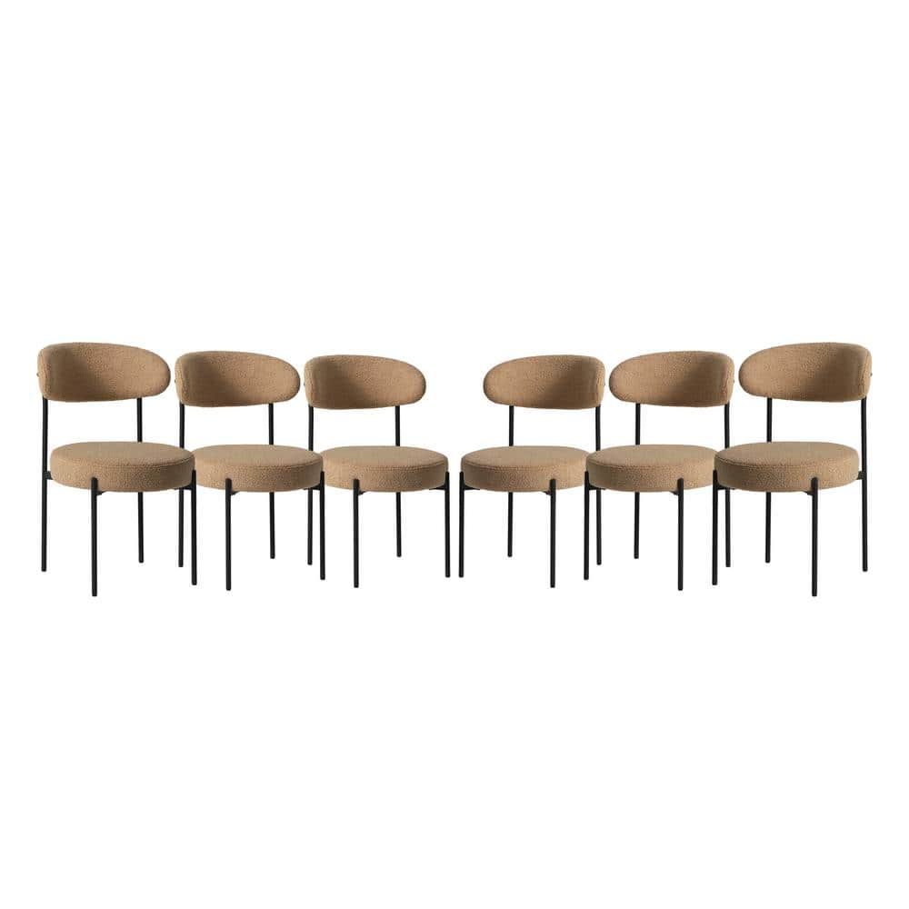 WESTINFURNITURE Bayville Modern Sherpa Upholstered Metal Frame Side ...