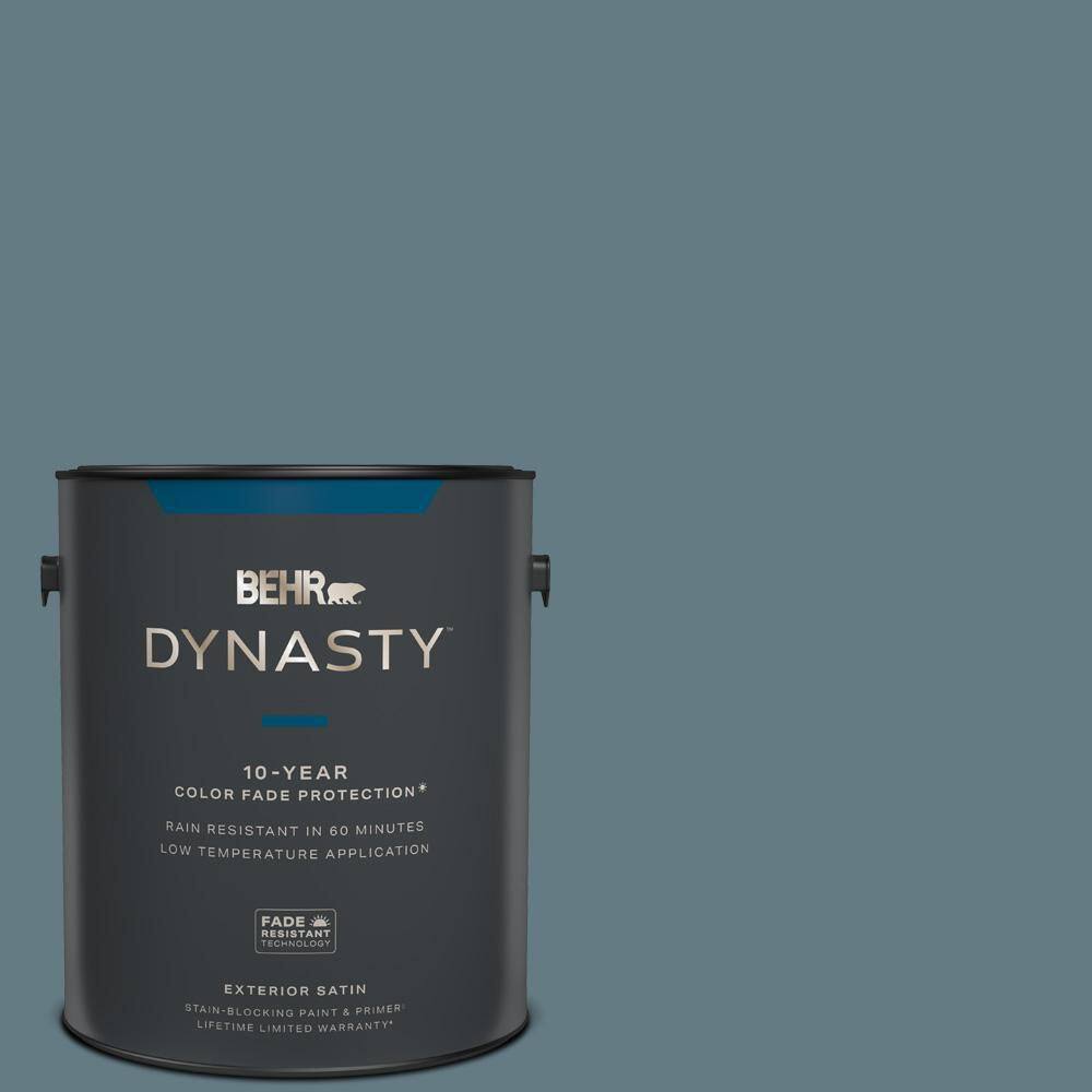 BEHR DYNASTY 1 gal. #540F-5 Smokey Blue Satin Enamel Exterior Stain ...