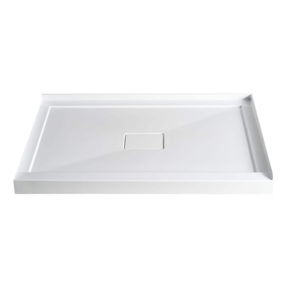 NTQ 48 in. L x 36 in. W Acrylic Double Threshold Shower Pan Corner ...
