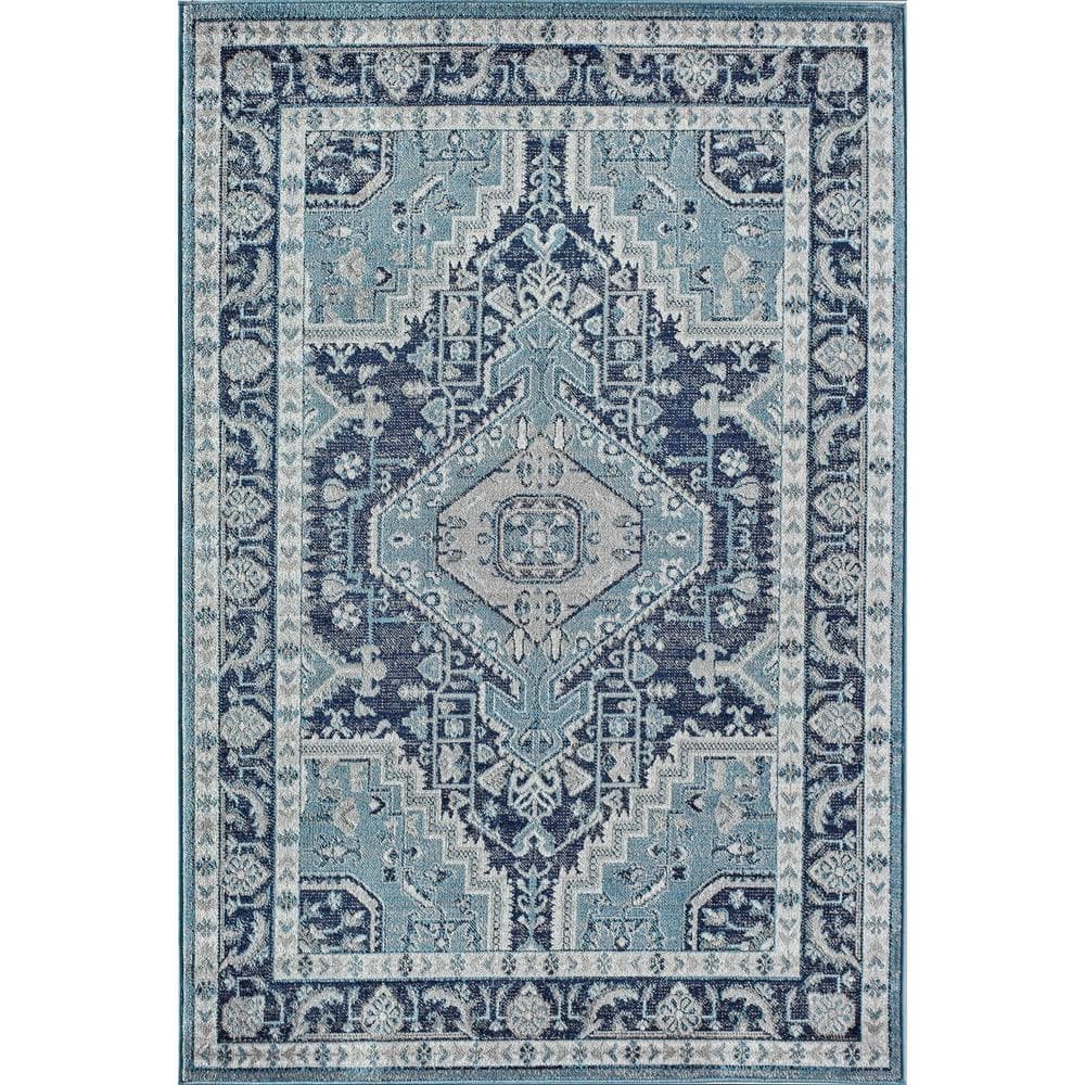 Rugs America Freya Midnight Blue 2'6"x4' Farmhouse Blue Area Rug ...